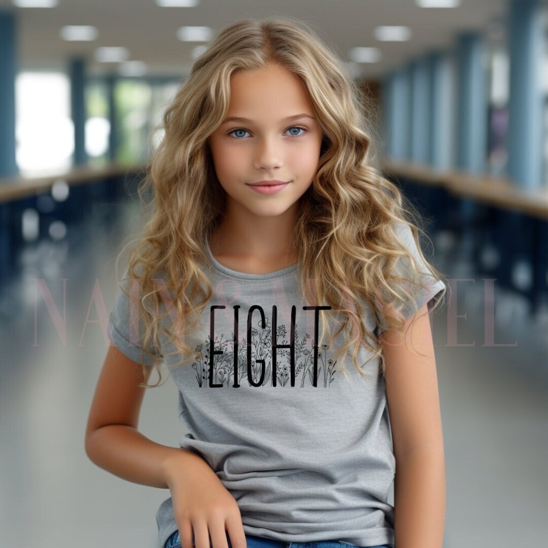 8th Birthday Girl Shirt Wildflower, 8th Birthday Gift, Eight Birthday ...