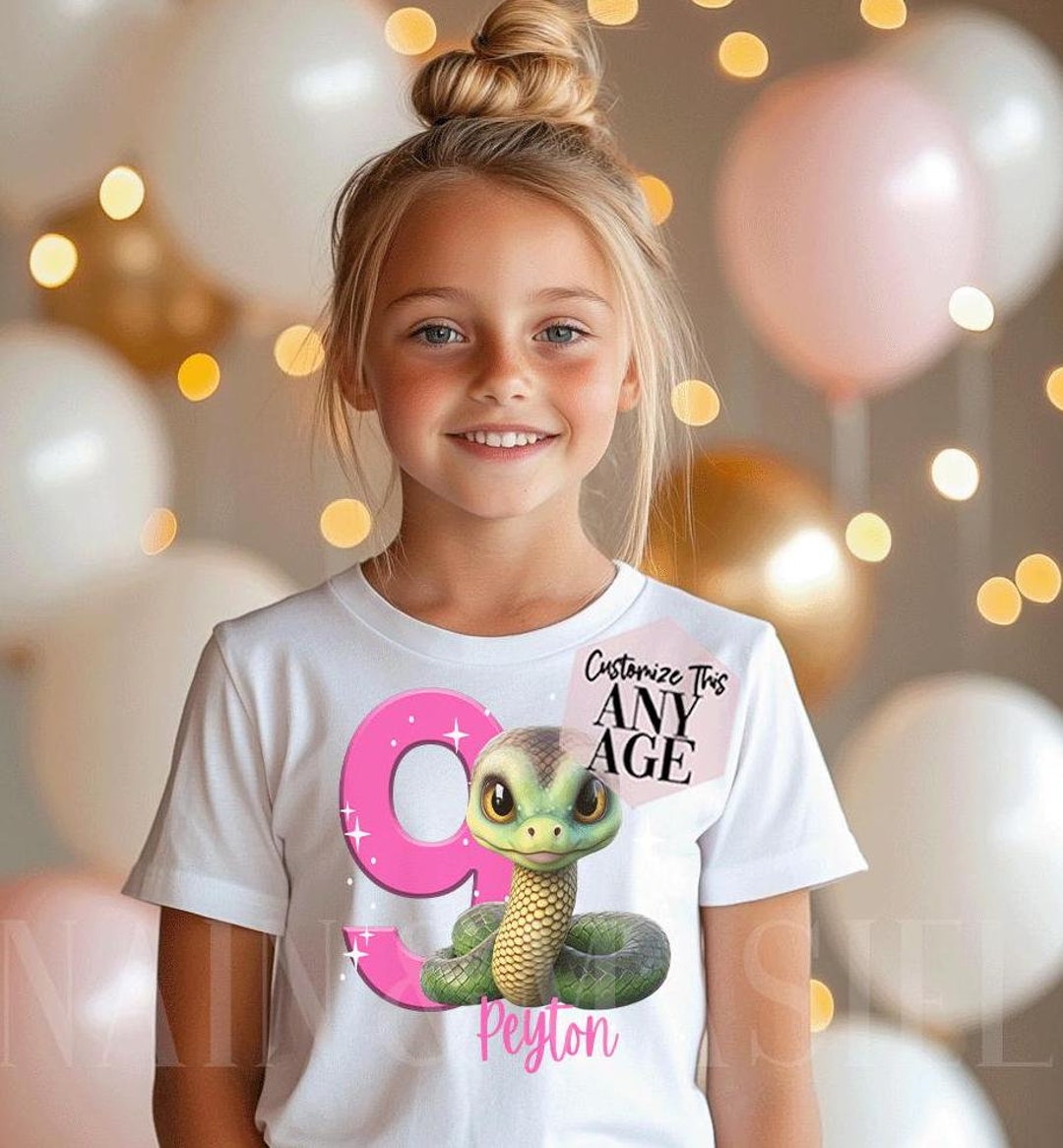 Girl Snake Birthday Shirt, Birthday Girl Shirt, Girl Loves Snakes ...