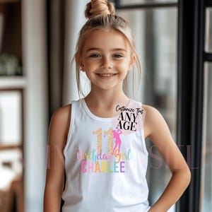 Girls Golf Birthday Tank Top Rainbow Glitter, Golf Birthday Shirt ...