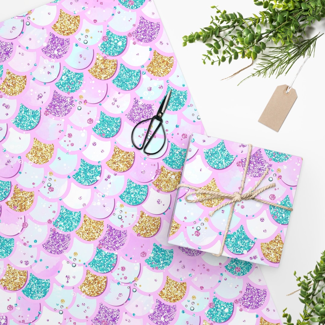 Mermaid Scales Wrapping Paper, Mermaid Birthday Party, Mermaid Gift ...