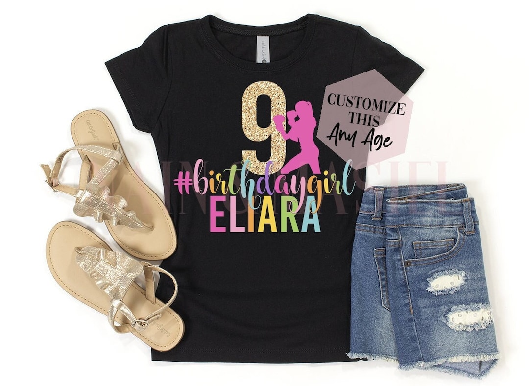 Girls Boxing Birthday Shirt Girl Boxer Rainbow Glitter - Etsy