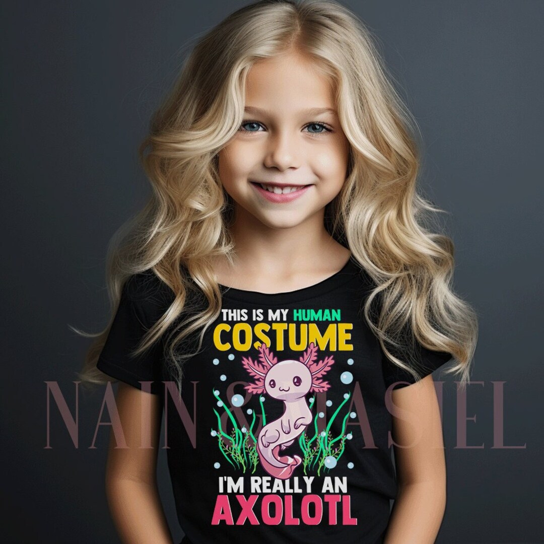 Axolotl Costume Shirt, Human Costume Shirts, Axolotl Halloween Shirt ...