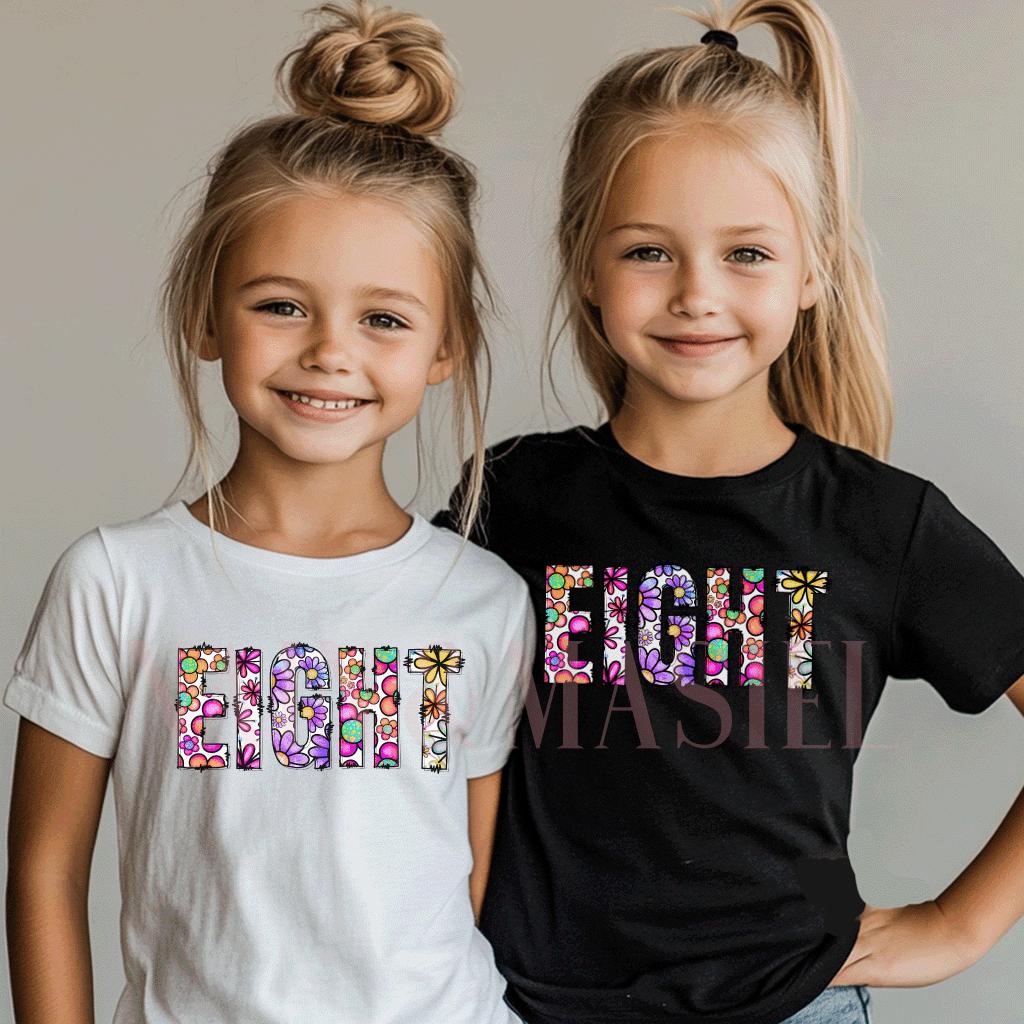 Floral 8th Birthday Girl T-shirt, Retro Eight Party 8 Girls - Etsy UK