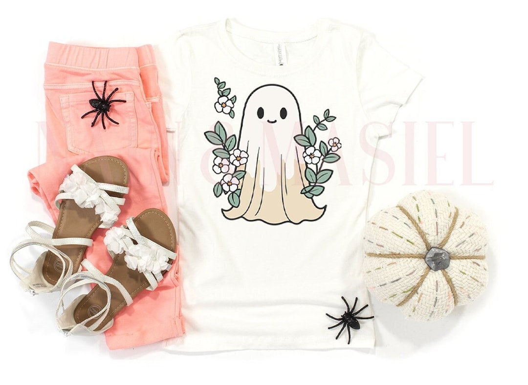 Girls Halloween Shirt Ghost Plants Spooky Shirt Ghost - Etsy