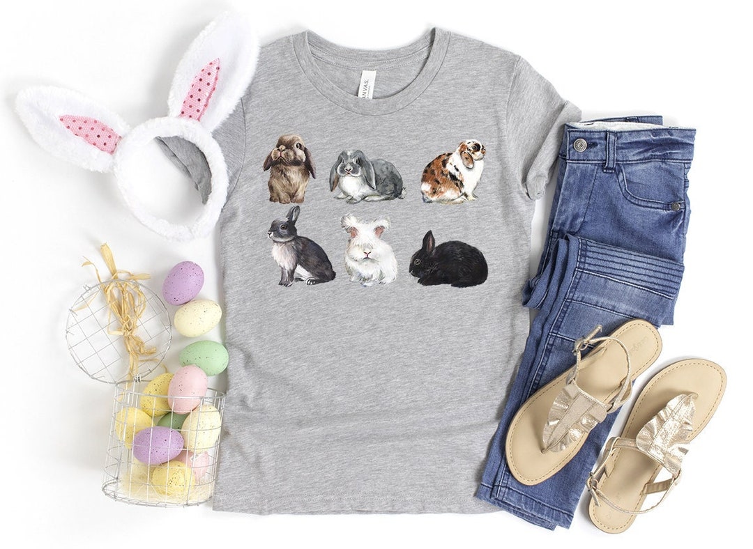 Rabbit Breeds Shirt, Cute Bunny Shirt, Rabbit Shirts, Easter Rabbit ...
