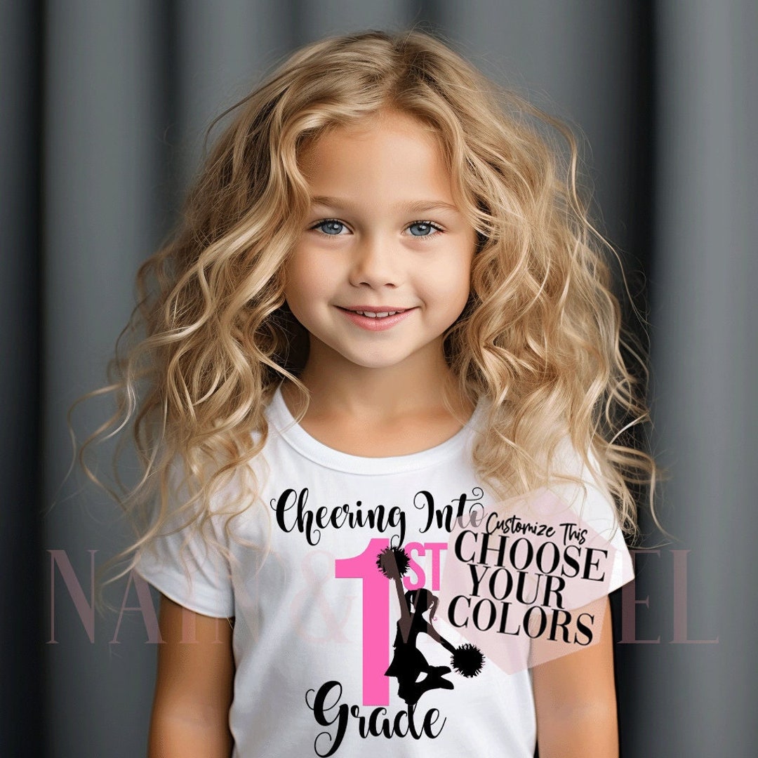 1st Grade Shirt Cheerleader Cheering Girls First Day of School Shirt ...
