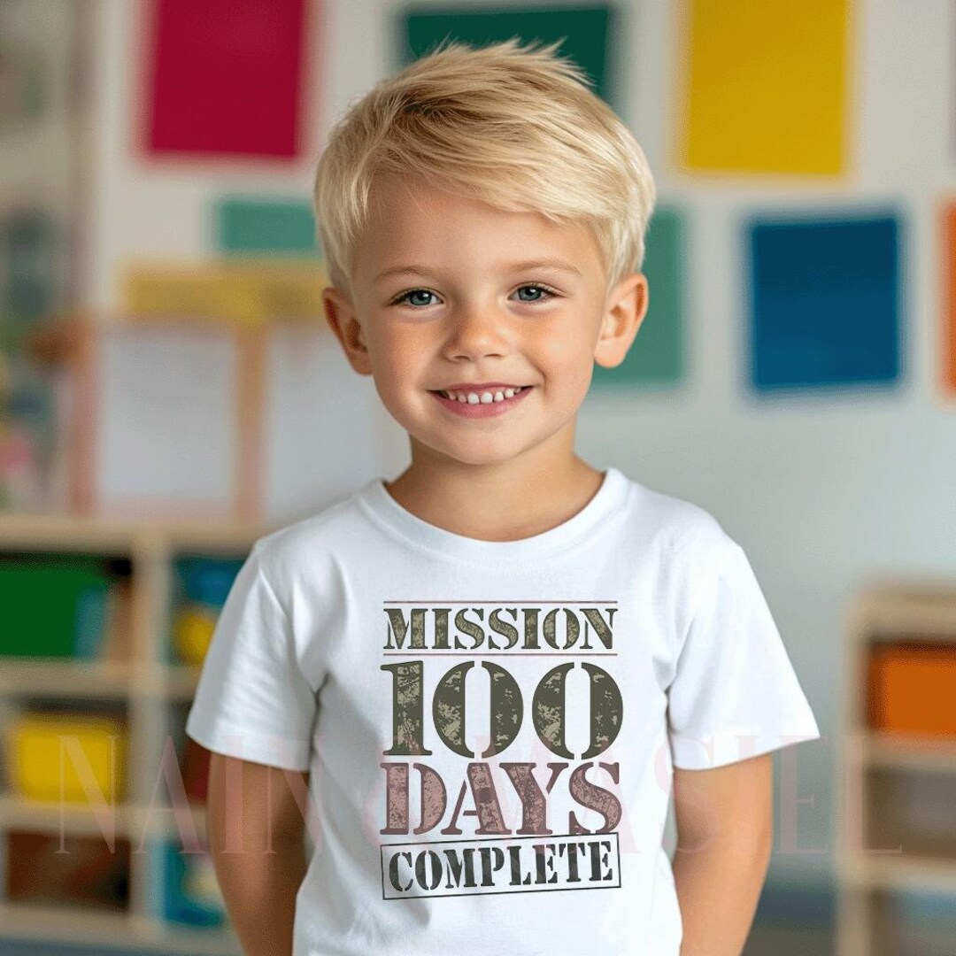 Military 100 Days of School Shirt, Mission 100 Days Complete, Solider ...