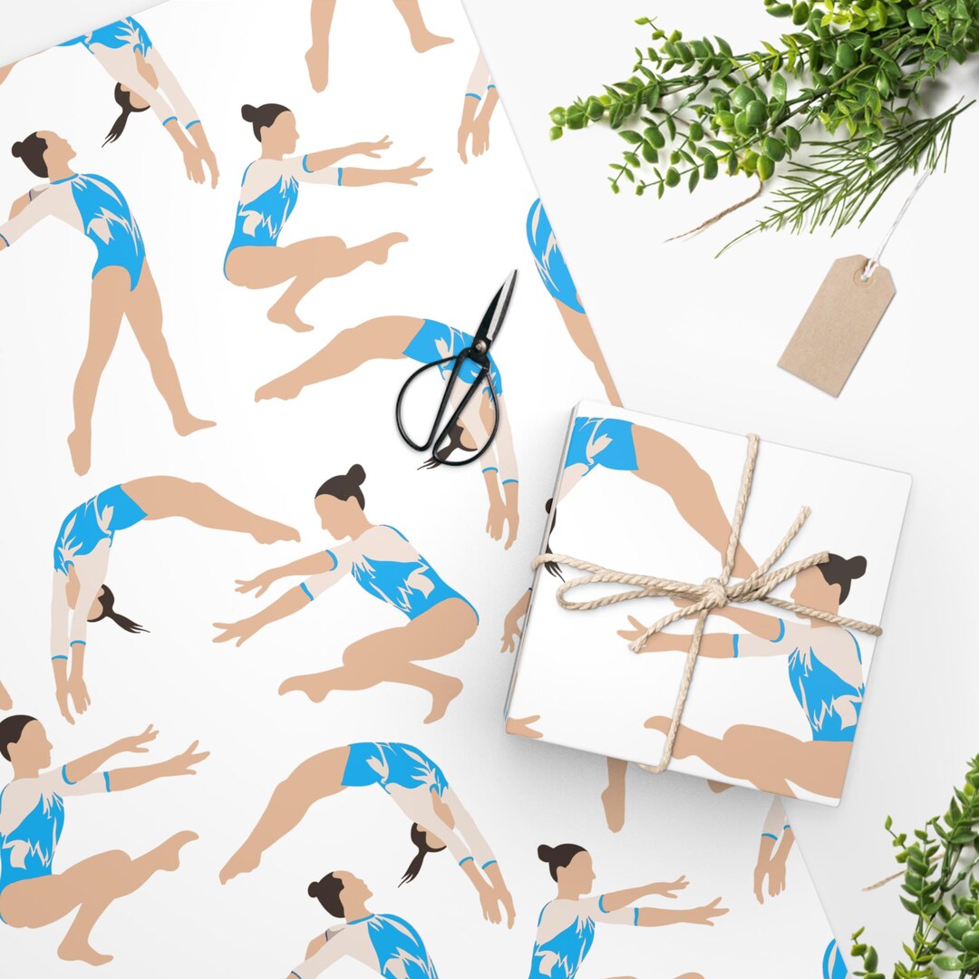 Gymnastics Wrapping Paper, Gymnastics Gift Wrap, Gymnast Gift Bag ...