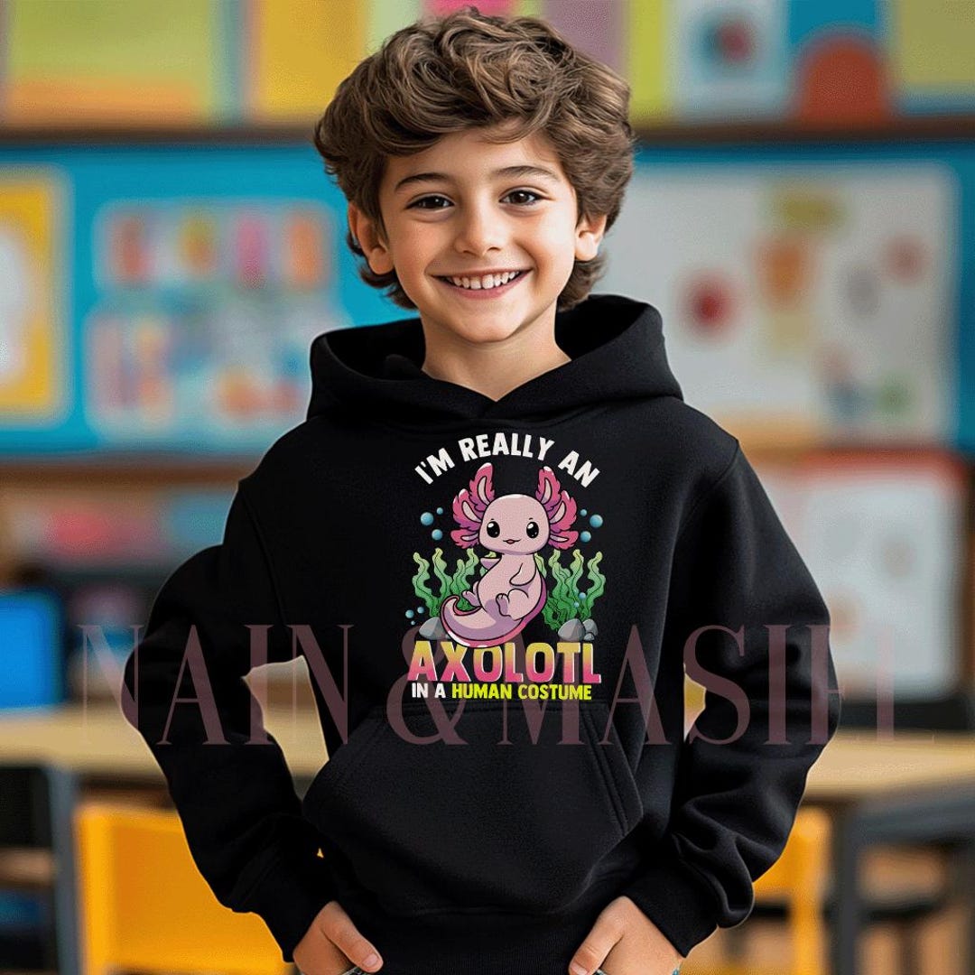 Kids Axolotl Hoodie, Human Costume Hoodie,toddler Axolotl, Axolotl ...