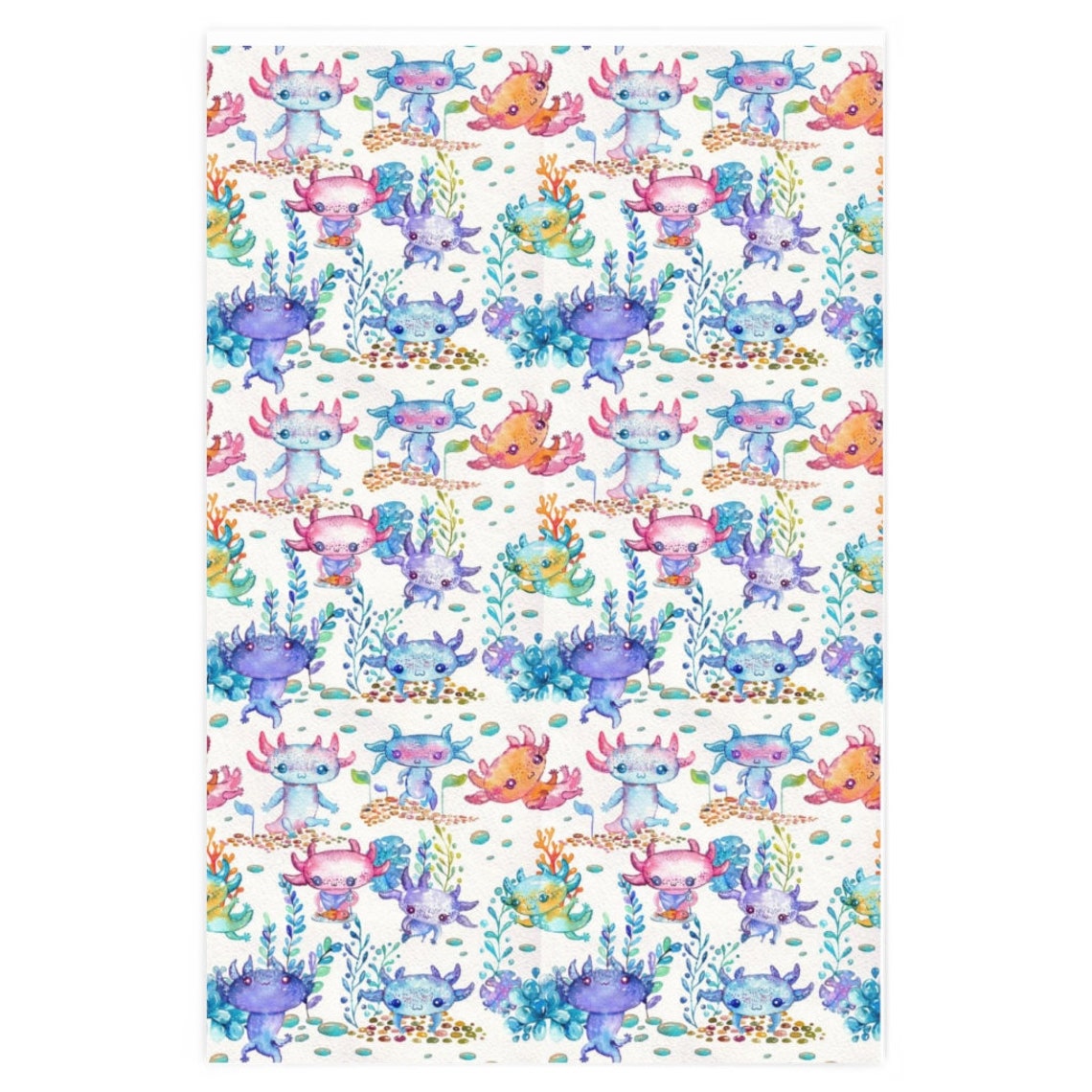 Axolotl Wrapping Paper Axolotl Gift Wrap Axolotl Birthday | Etsy