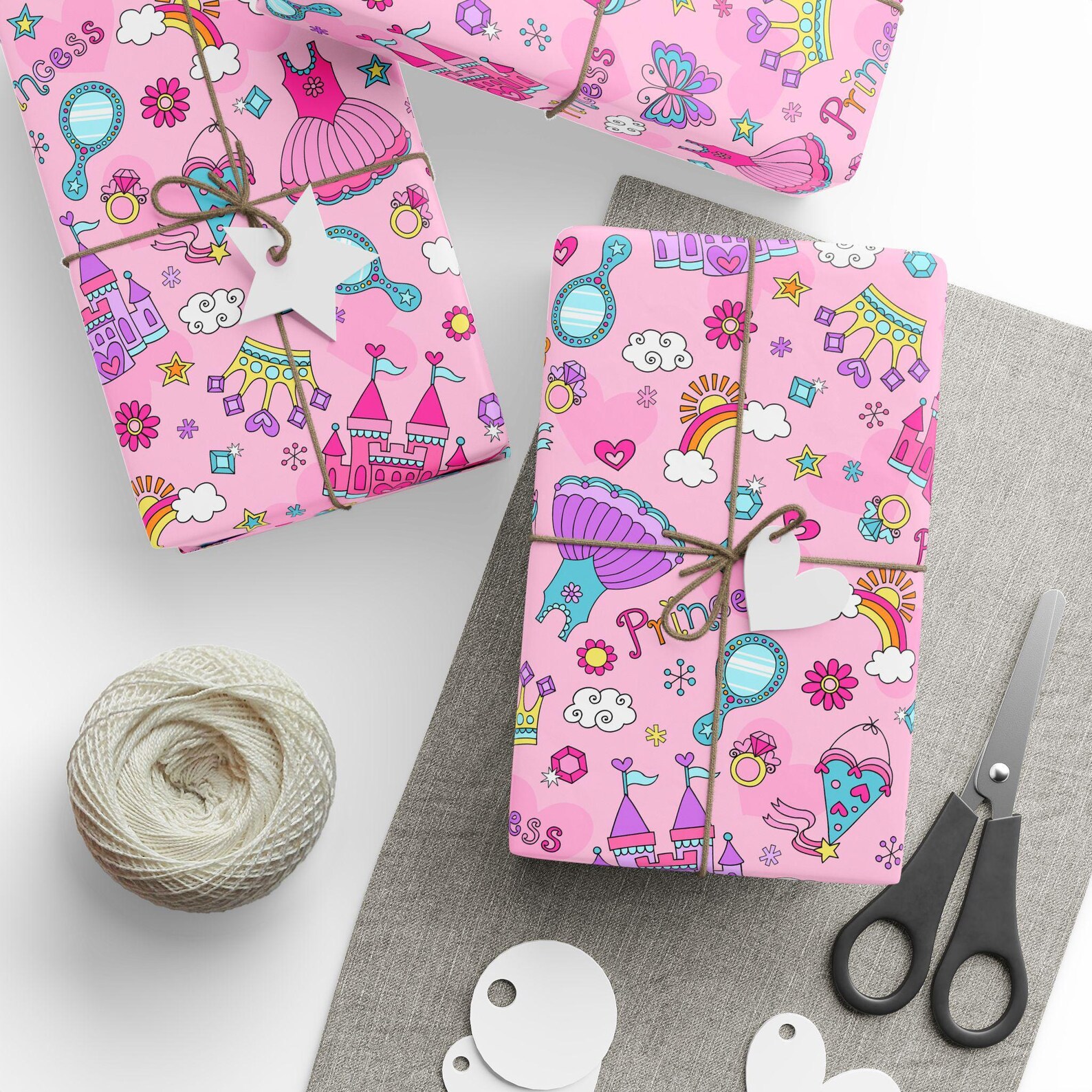 Princess Wrapping Paper, Princess Birthday, Princess Gift Wrap ...