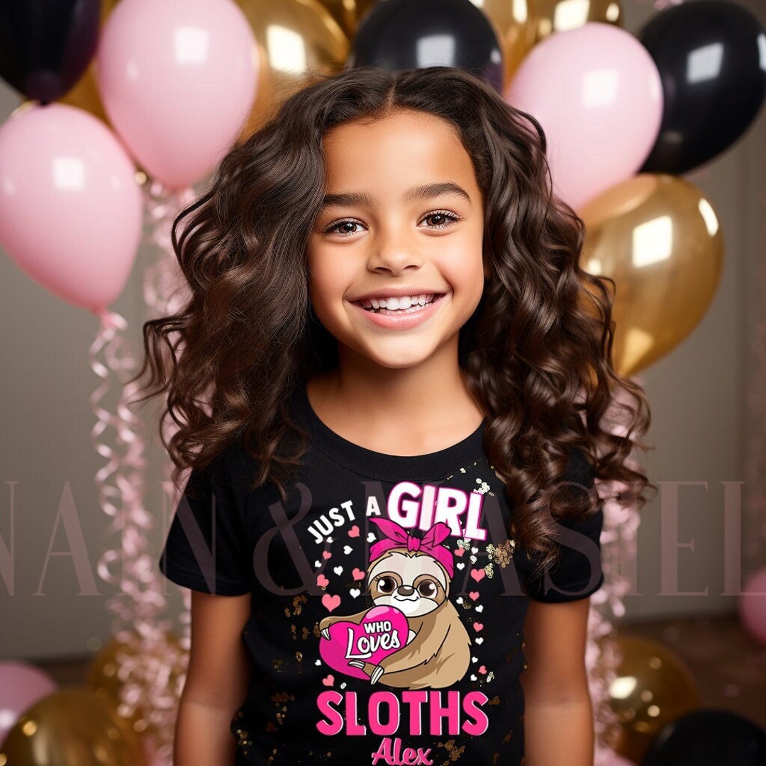 Just a Girl Who Loves Sloths Shirt Kids, Sloth Shirts, Sloth Gifts ...