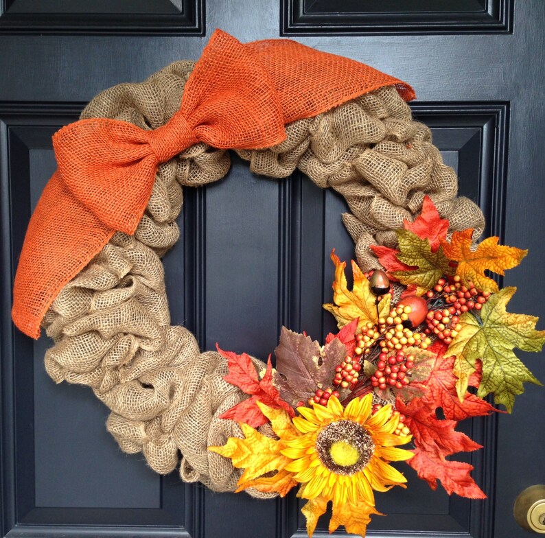 Fall Burlap Wreath - Etsy