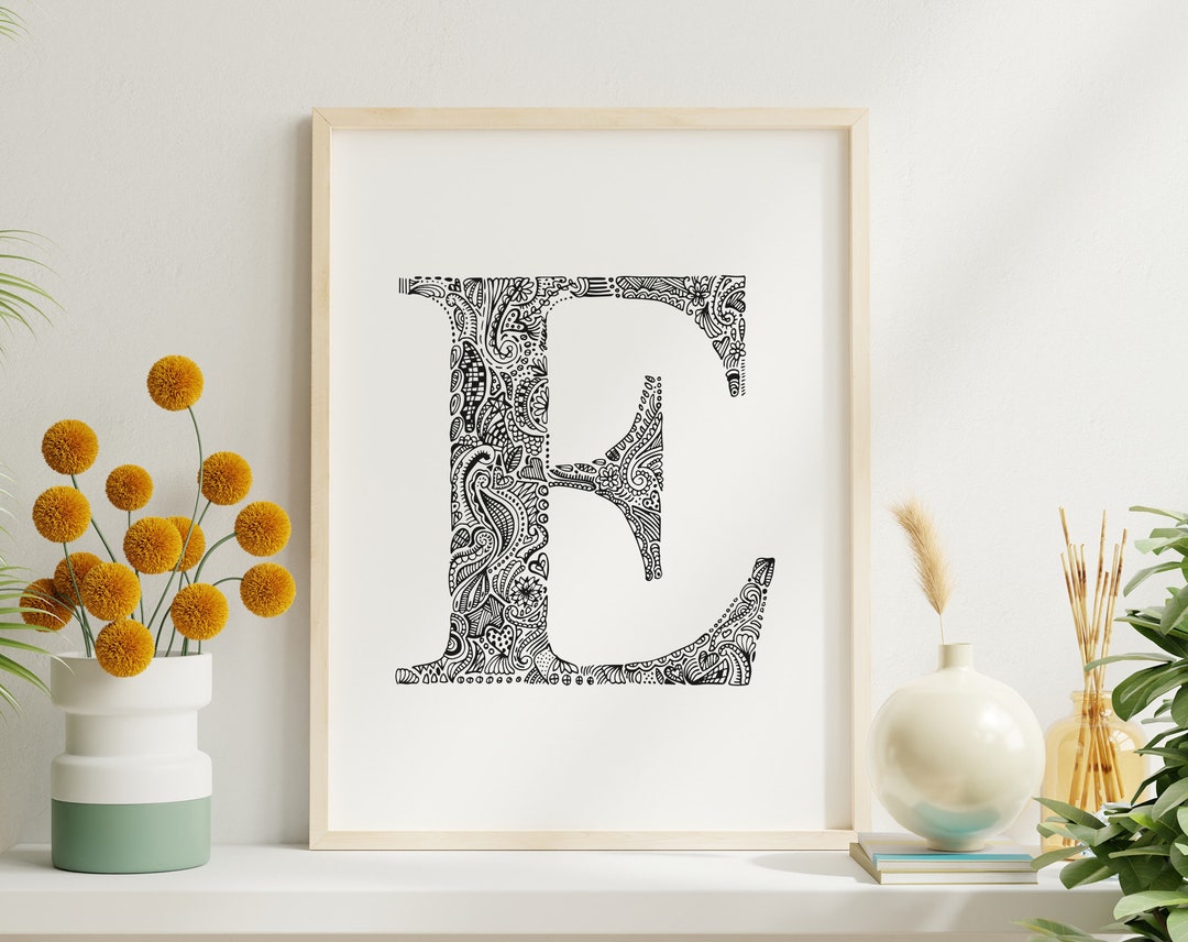 The Letter E Swoodle, Custom Mandala Alphabet, Henna Words, Mehndi ...