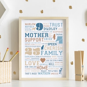 Custom Word Collage, BFF Word Art, Personalised Generator Fun Birthday ...