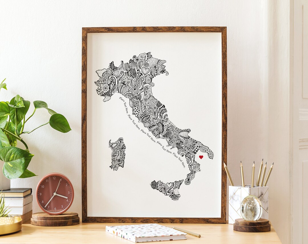 Italy Country Swoodle, Mandala & Mehndi Art, Custom Europe Illustration ...