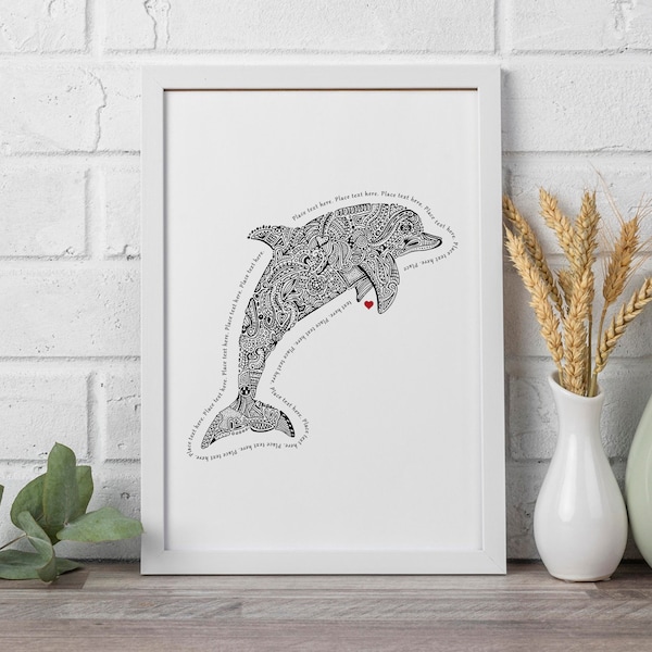 Zentangle Dolphin - Etsy