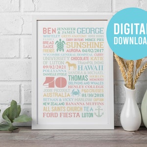 Custom Word Collage, BFF Word Art, Personalised Generator Fun Birthday ...