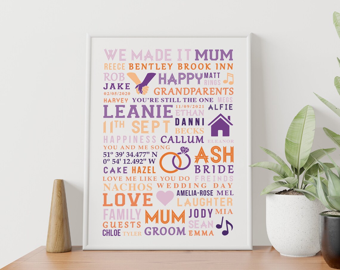 Custom Word Collage BFF Word Art Personalised Generator Fun - Etsy