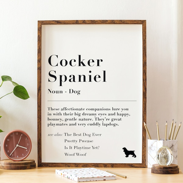 Dog Dictionary Cocker Spaniel - Etsy