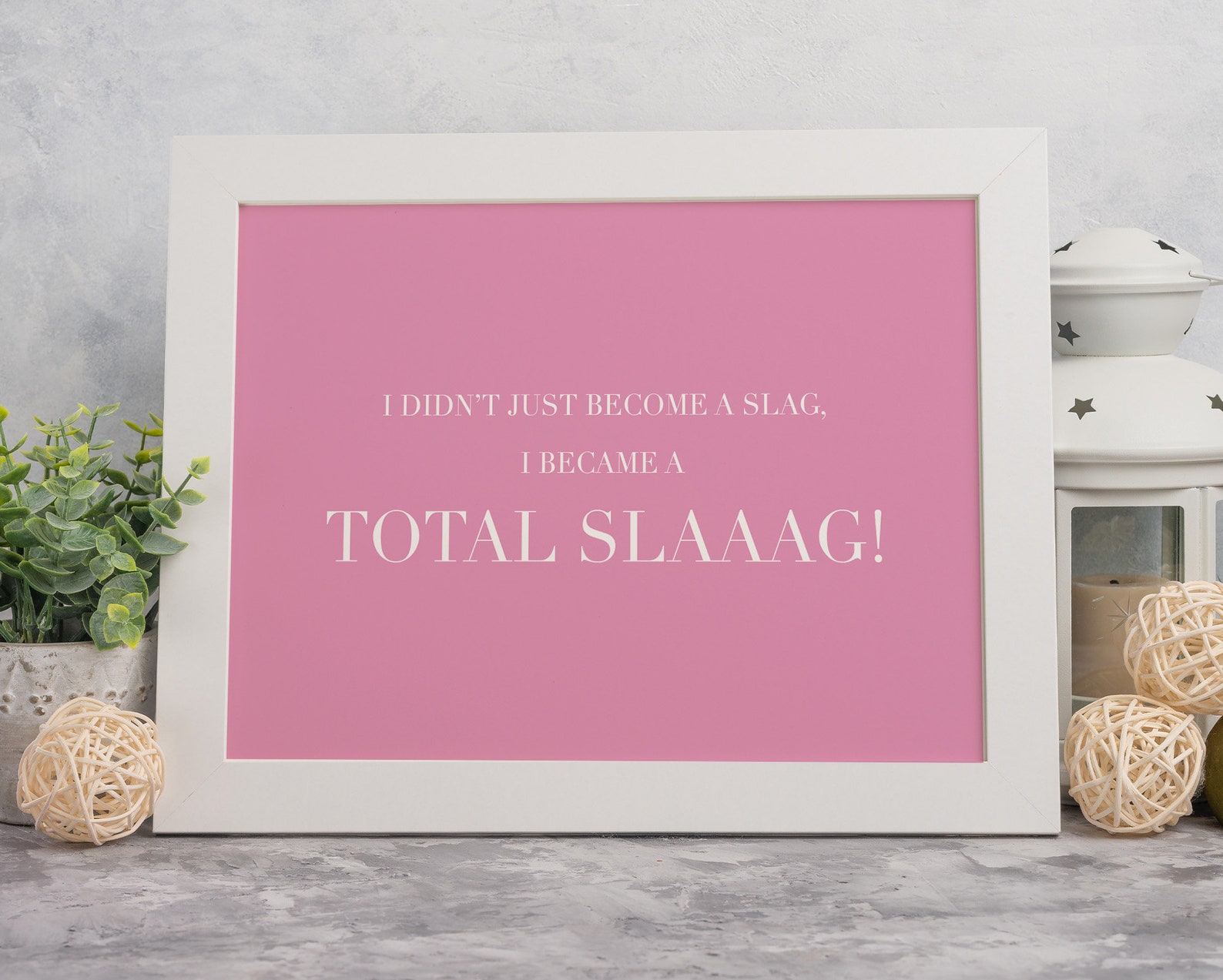 Total Slag British Funny Quote Print Kat Slater Art - Etsy UK
