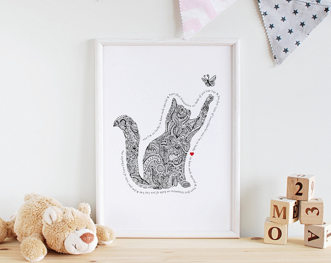 Personalised Cat Swoodle, Hand Drawn Art, Birthday Mehndi, Love Mandala ...