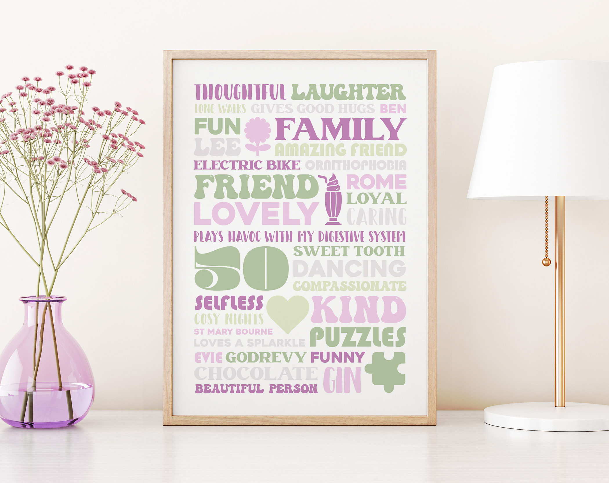 Custom Word Collage BFF Word Art Personalised Generator Fun - Etsy