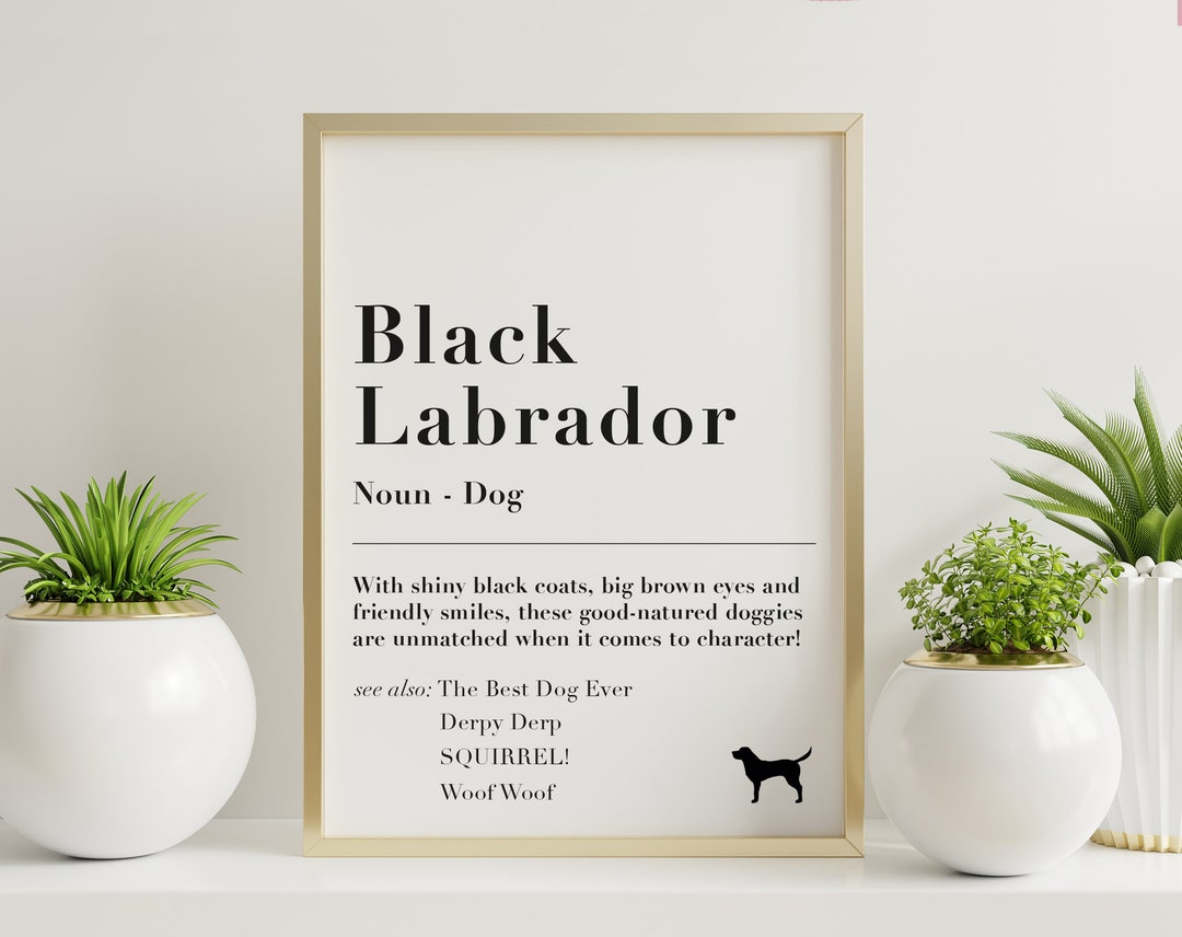 Black Labrador Dictionary Print! Funny Quote Art, Retriever Definition ...