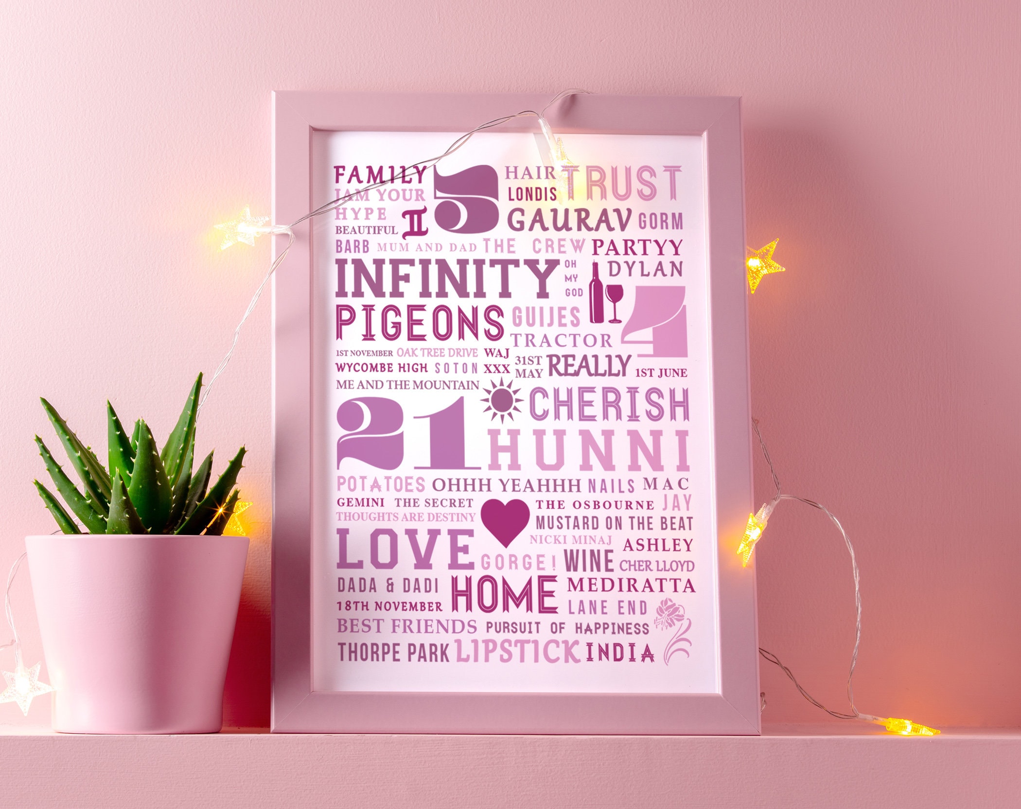 Custom Word Collage BFF Word Art Personalised Fun Birthday | Etsy