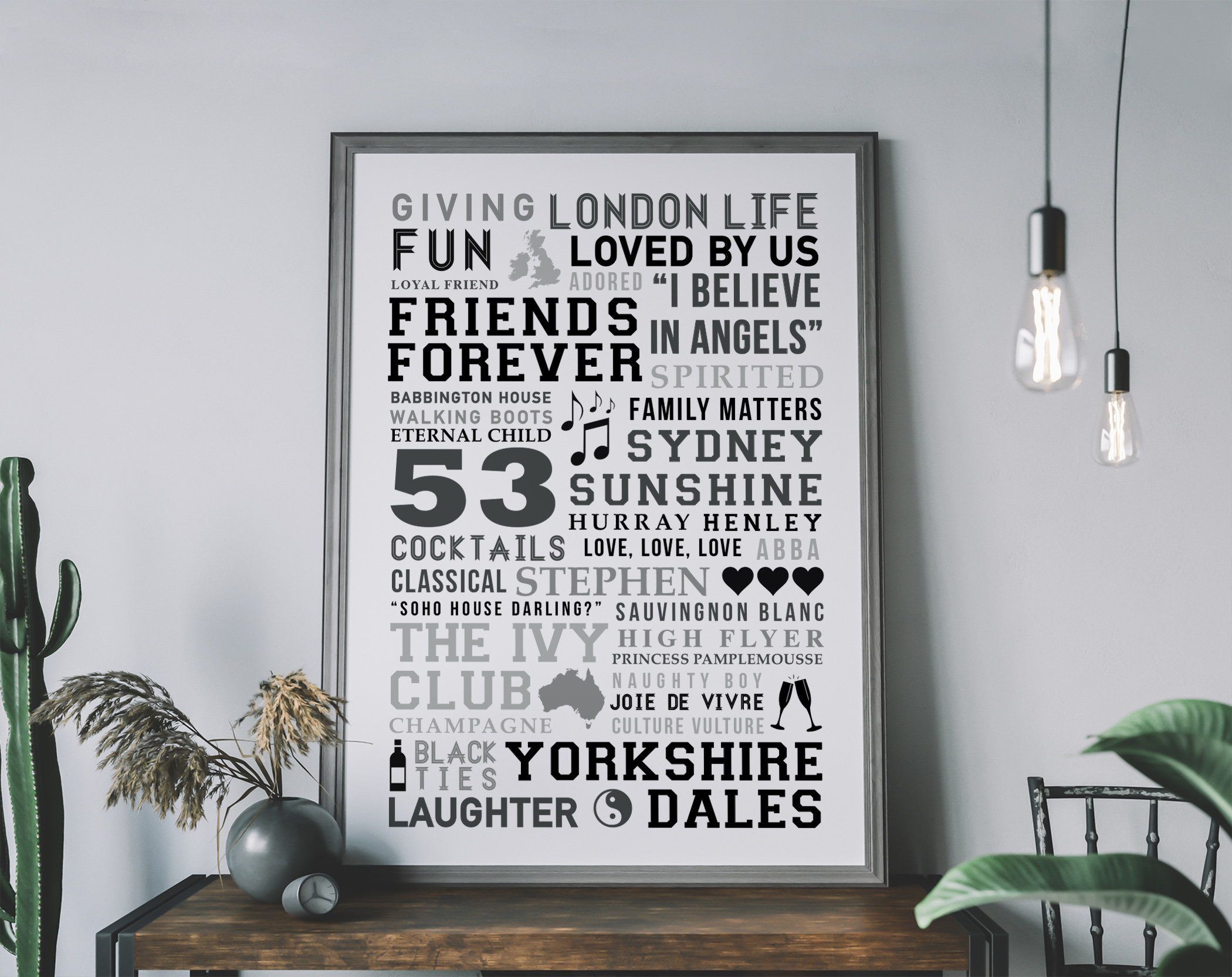 Custom Word Collage BFF Word Art Personalised Fun Birthday | Etsy