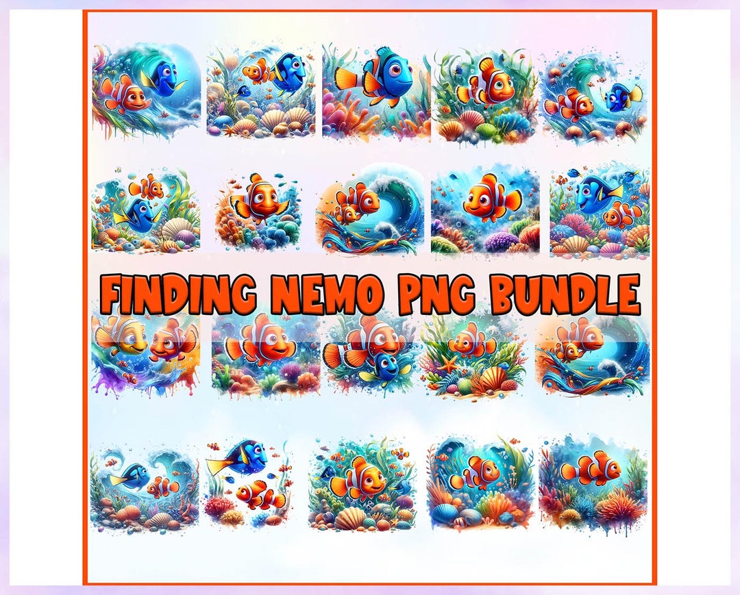 Finding Nemo Finding Dory Splash and Watercolor Digital Design PNG File ...
