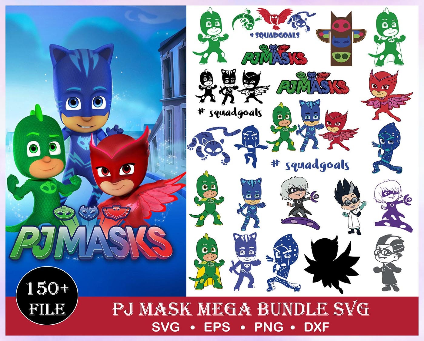 PJ Mask Svg Bundles, PJ Mask Clip Art, Pj Masks Hero Png, Pj Mask ...