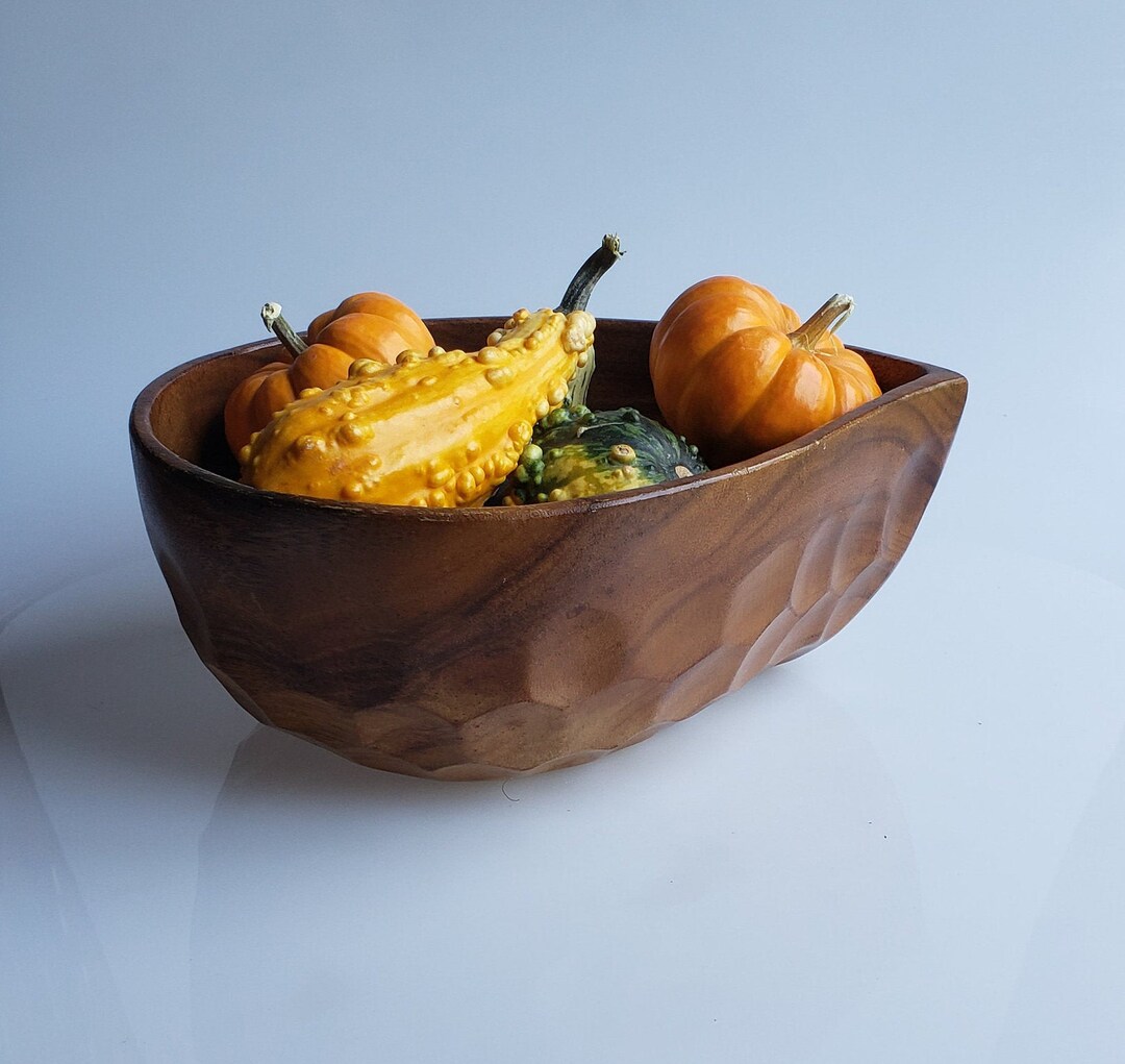Phil-craft Monkey Pod Wood Centerpiece Bowl Wooden Fruit Bowl, Paisley ...