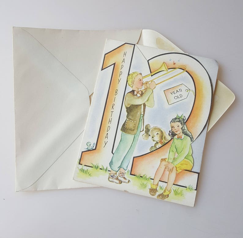 Vintage Birthday Card 12 Year Old Card Boy Or Girl Birthday Etsy vintage-birthday-card-12-year-old-card-boy-or-girl-birthday-etsy