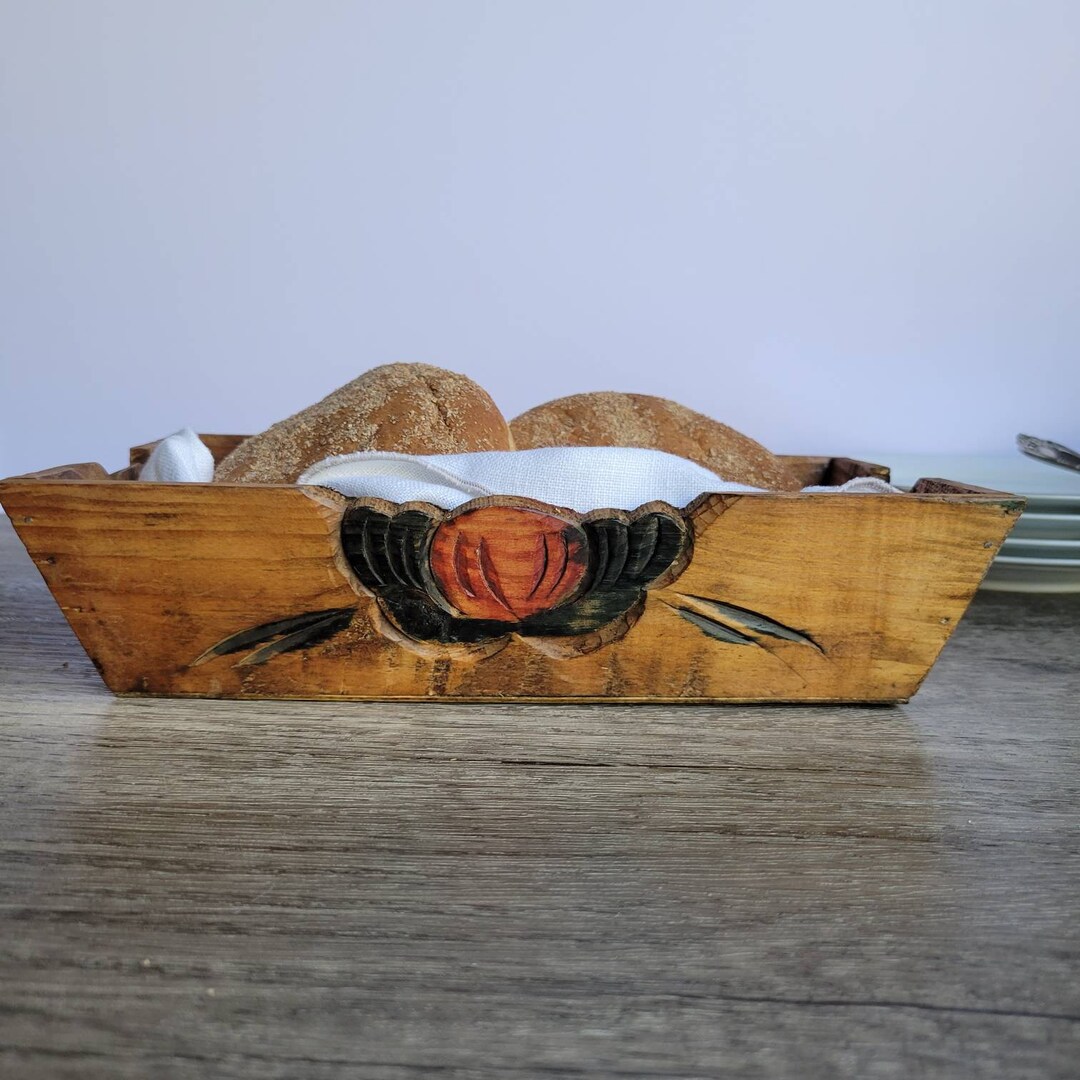 Carved Wood Bread Tray: Rustic English Cottage Decor - Etsy