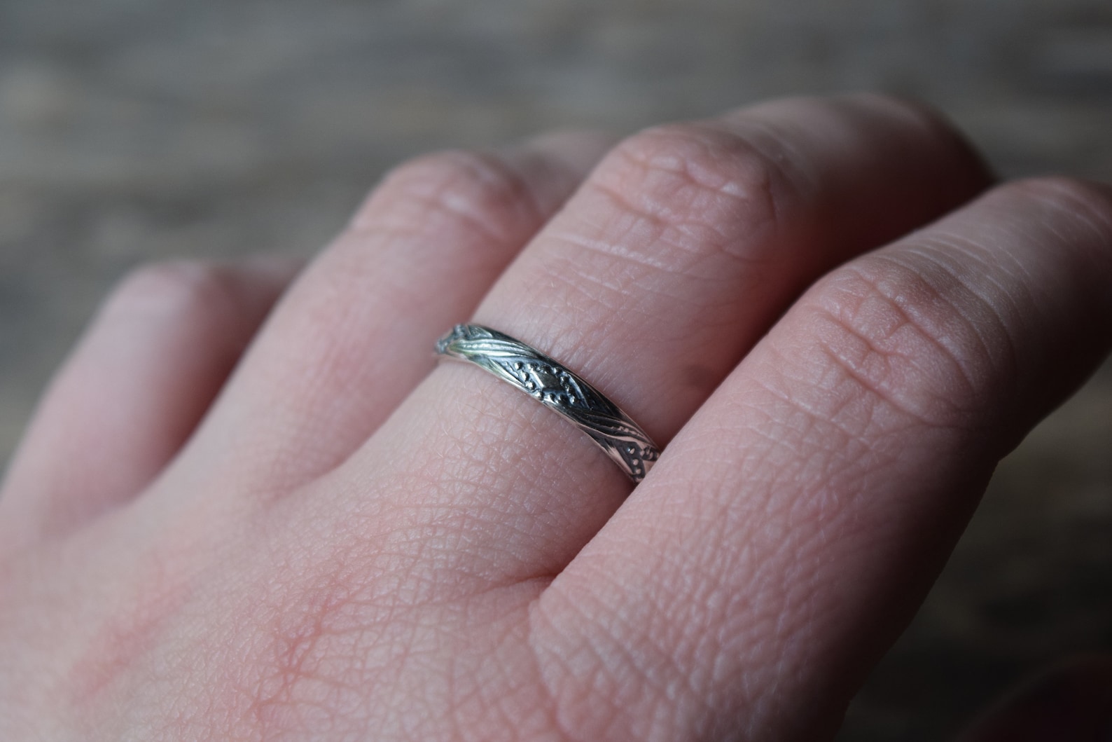 Silver Diamond Ring Diamond Pattern Ring Band Textured Ring | Etsy