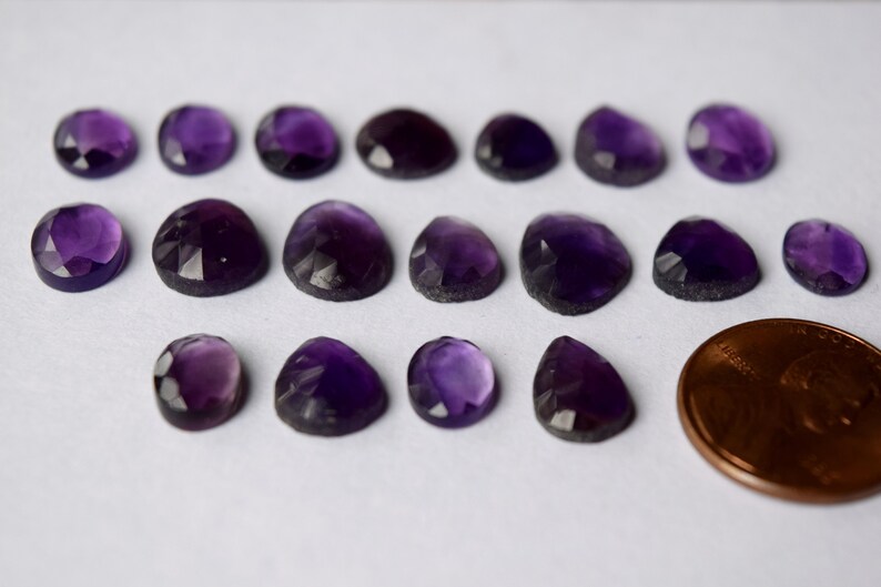 Rose Cut Amethyst Ring Choose Your Stone Sterling Silver | Etsy