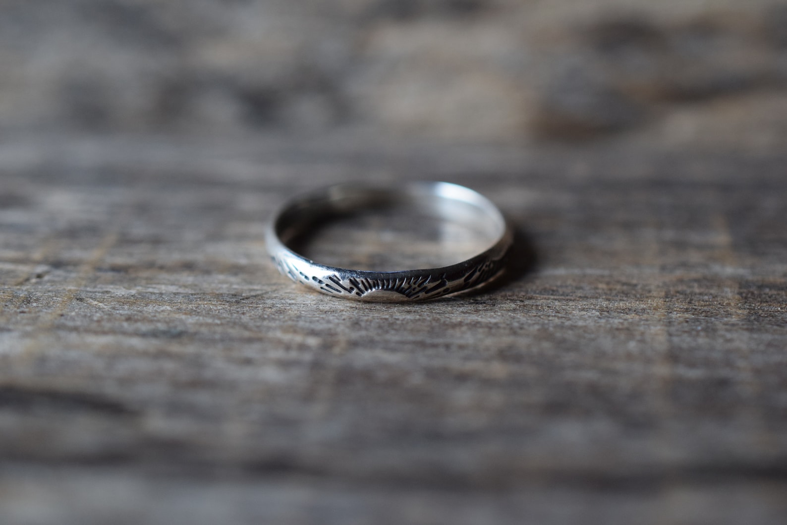 Sunrise Sunset Ring Stamped Stacking Ring Sterling Silver - Etsy