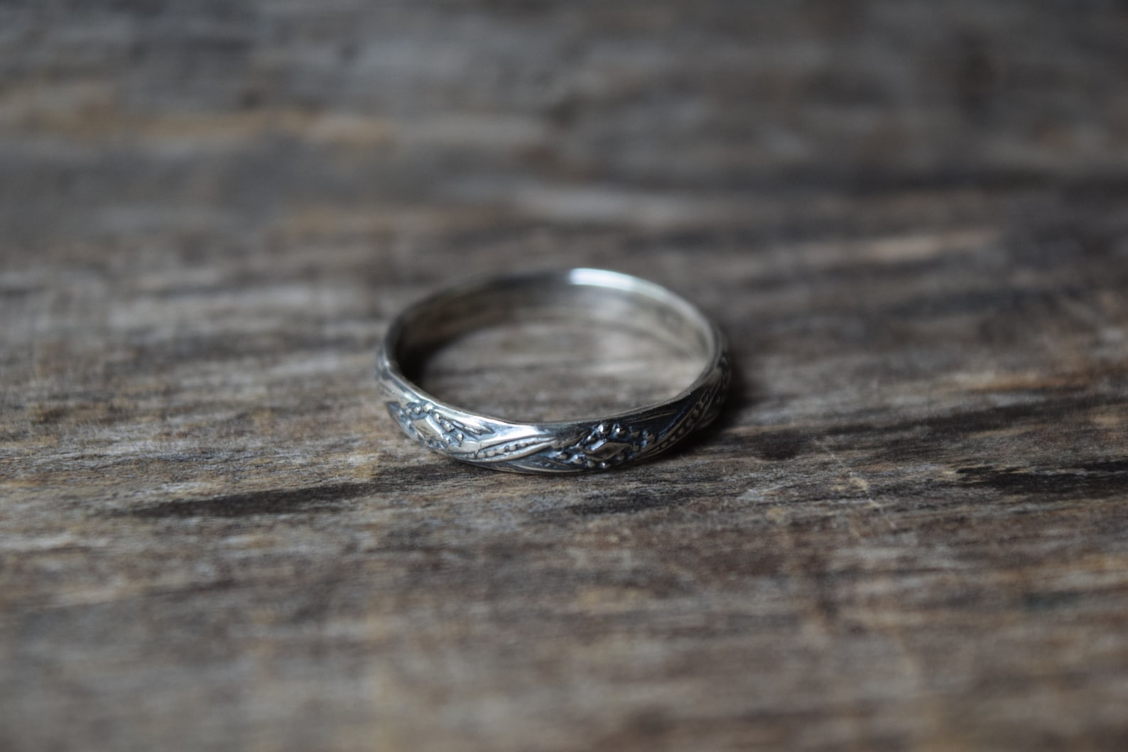 Silver Diamond Ring Diamond Pattern Ring Band Textured Ring | Etsy