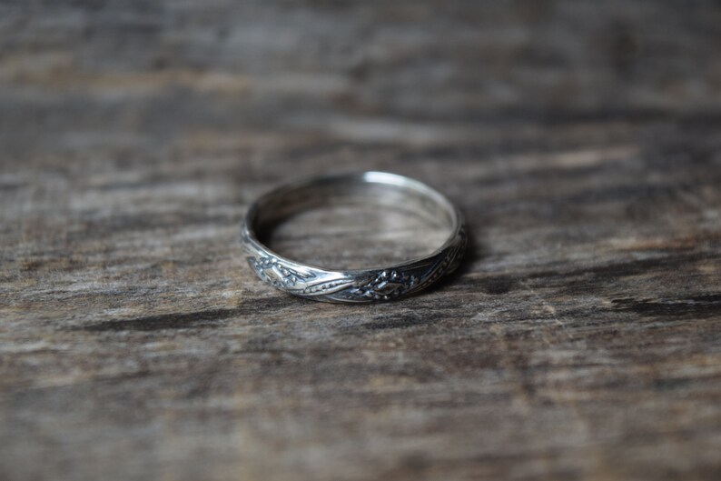 Silver Diamond Ring Diamond Pattern Ring Band Textured Ring | Etsy