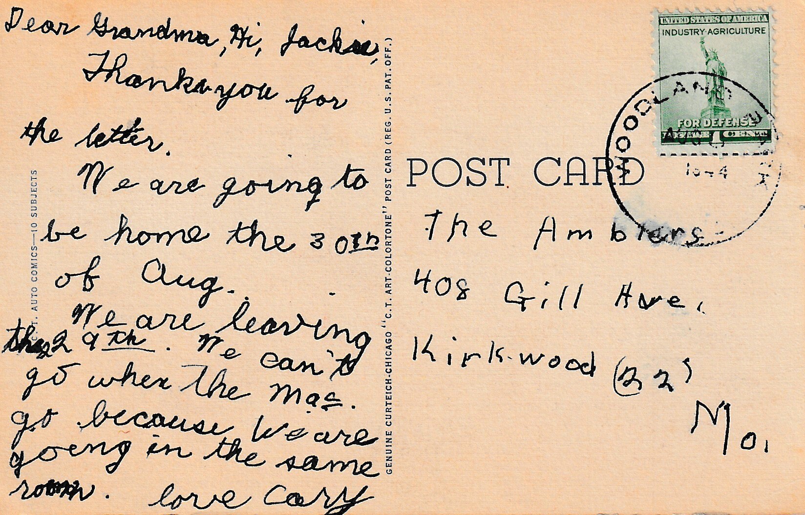 Vintage Postcard-1 Cent Statue of Liberty postmarked 1944-comic ...