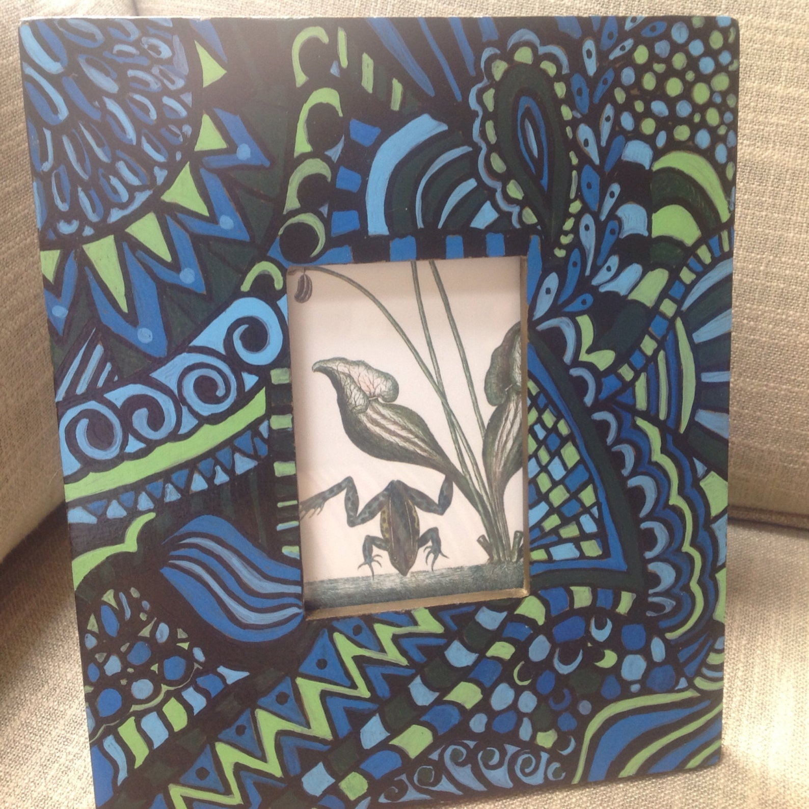 Hand Painted Zentangle Picture Frame - Etsy