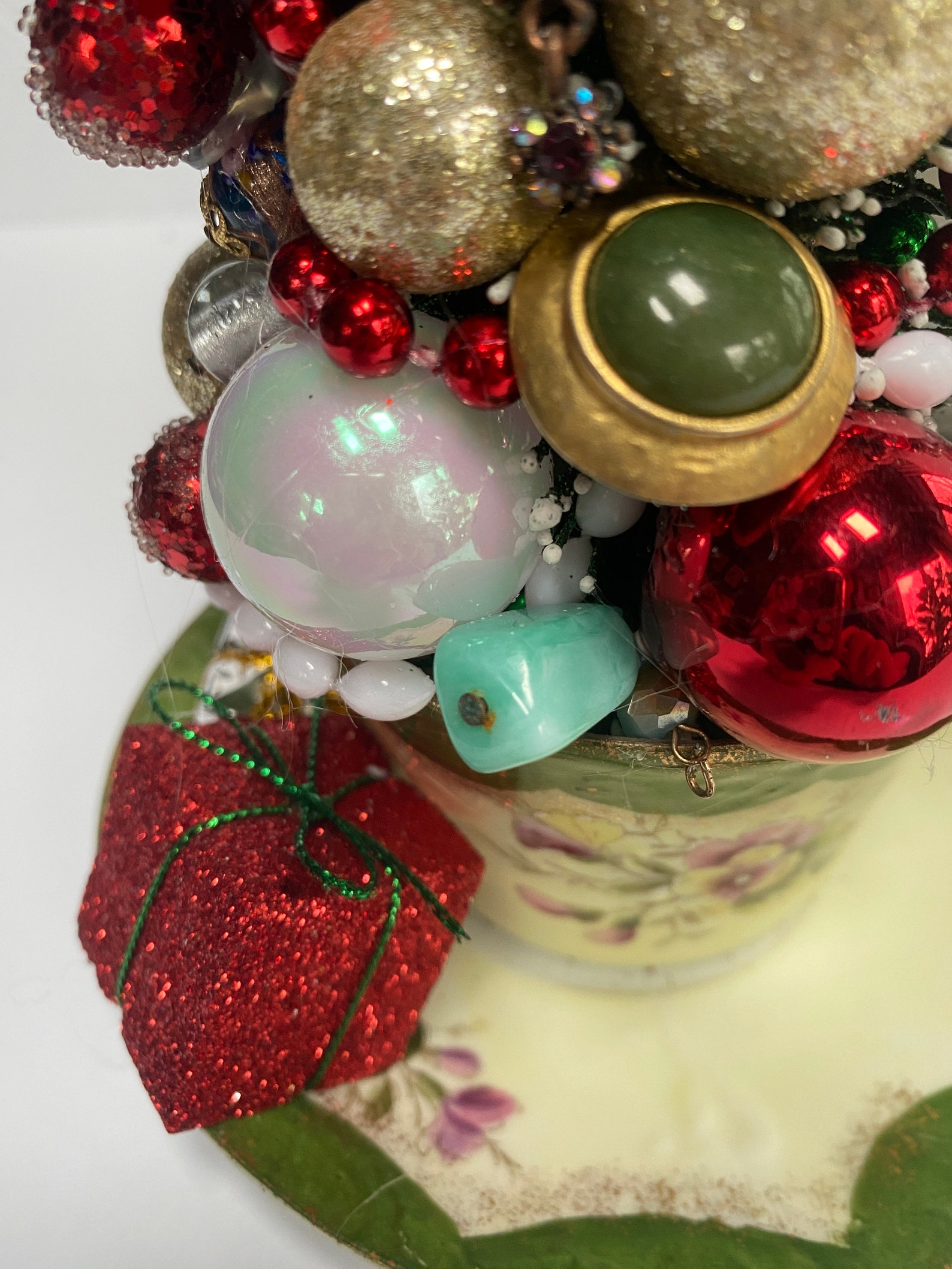 Mini Teacup Christmas Tree, Decorated, Ornament Tree, Tea Cup Tree ...
