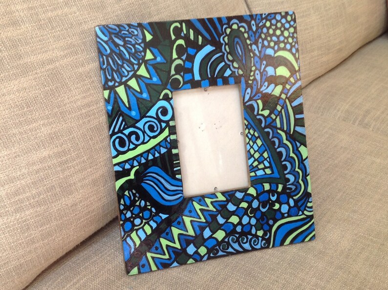 Hand Painted Zentangle Picture Frame - Etsy