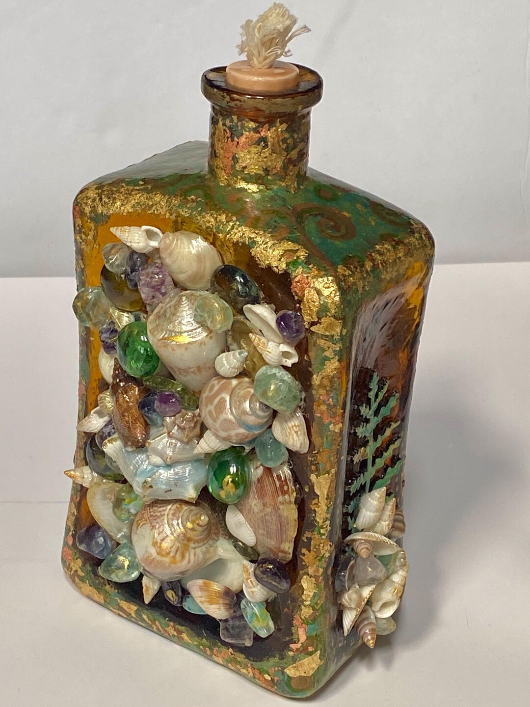 Upcycled Shell Bottle Oil Lamp: Beachy Ocean Decor - Etsy