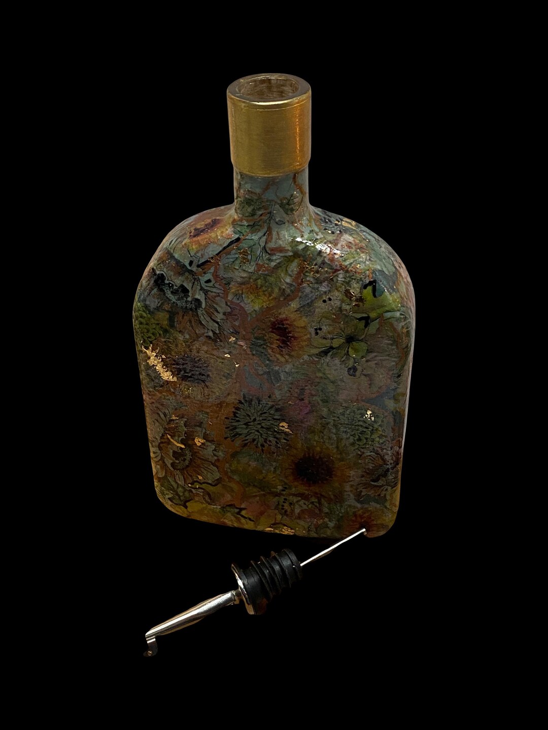 Artsy Hand Painted,embellished, Bottle, Uniquely Redesigned Bottle ...