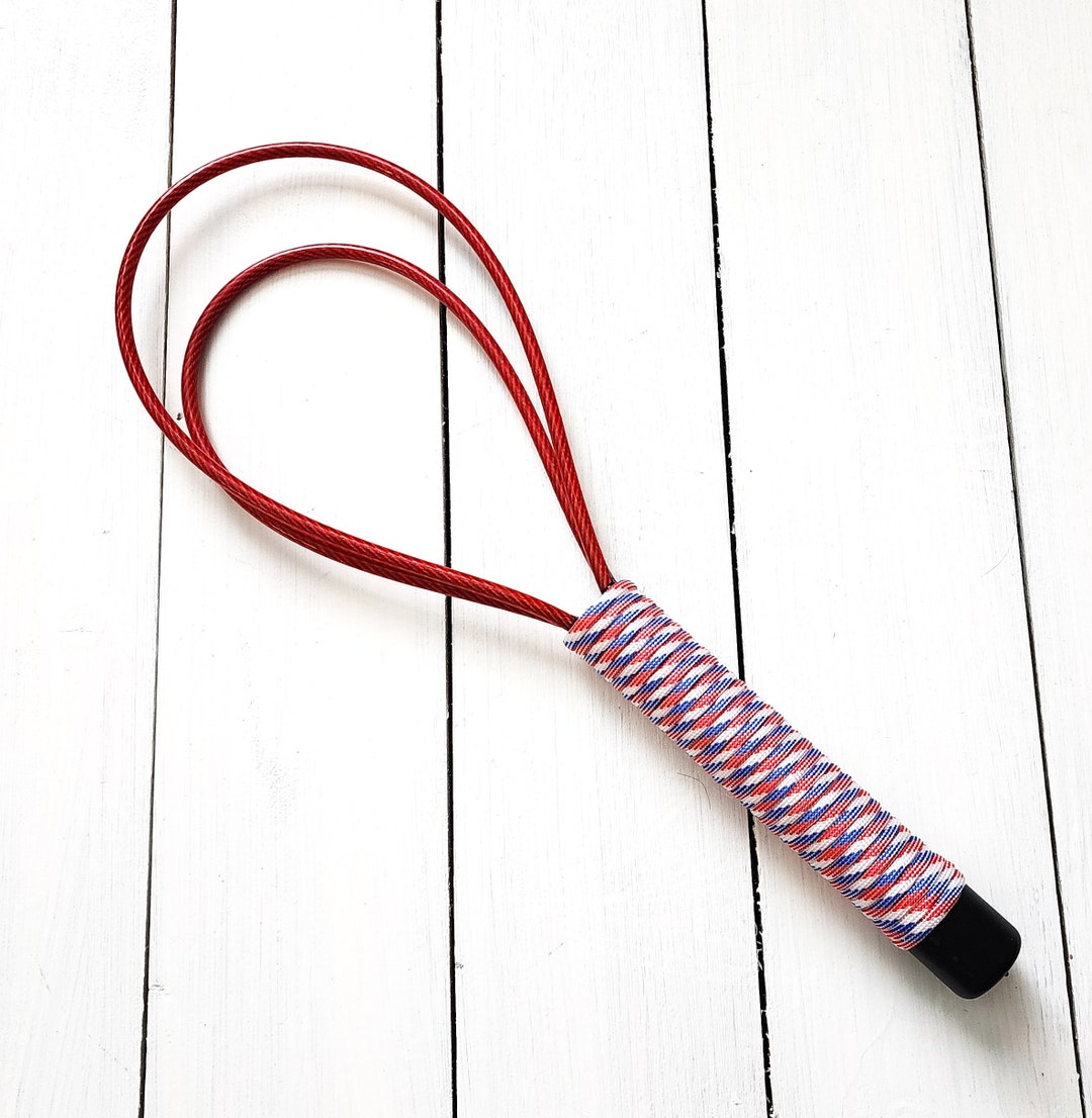 Double Loopy Johnny, Steel Spanking Cane, Whip, Rug Beater, Red White ...