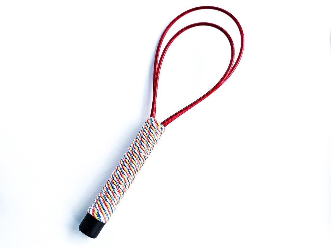 Double Loopy Johnny, Steel Spanking Cane, Whip, Rug Beater, Red White ...