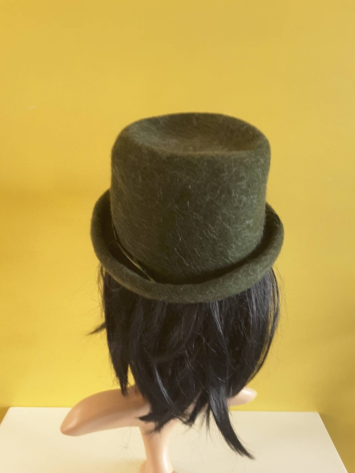 Vintage wollen groene hoed met veer. Ischler hut. Jagershoed. | Etsy