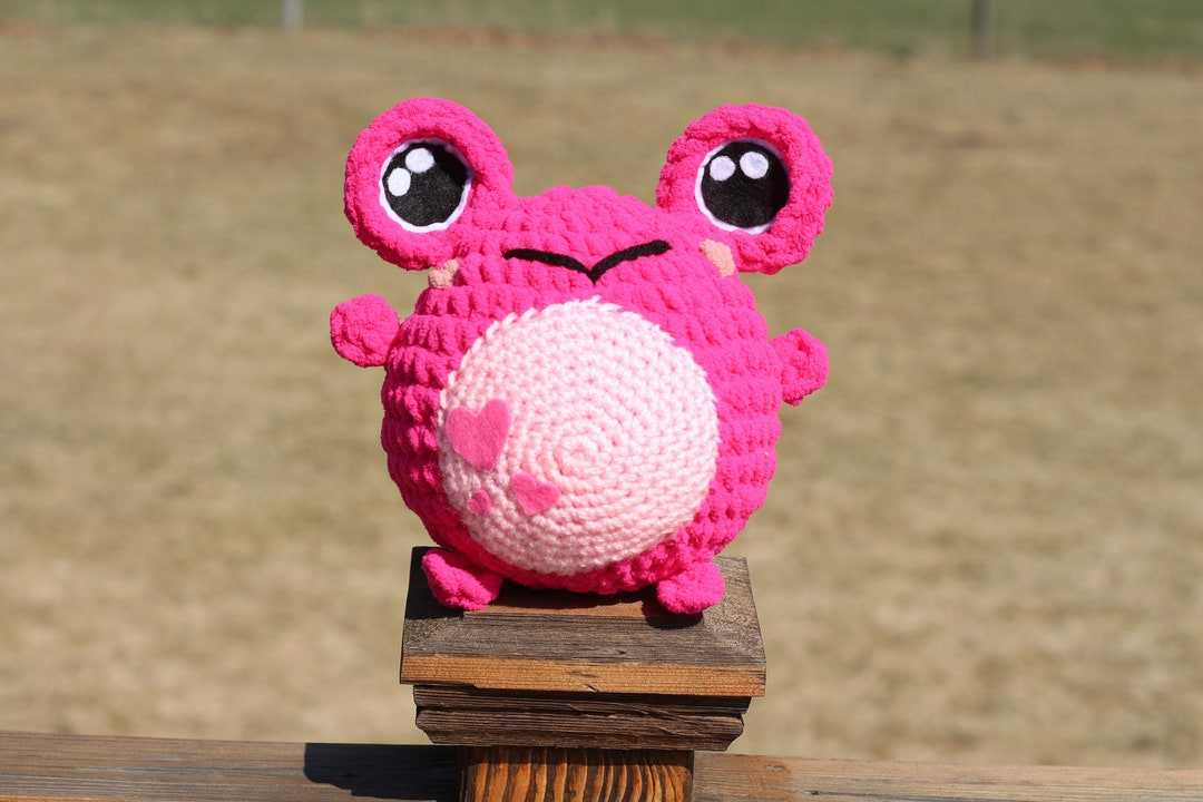 Amigurumi Crochet Pink Heart Frog | Blue Cloud Frog | Handmade Plush ...